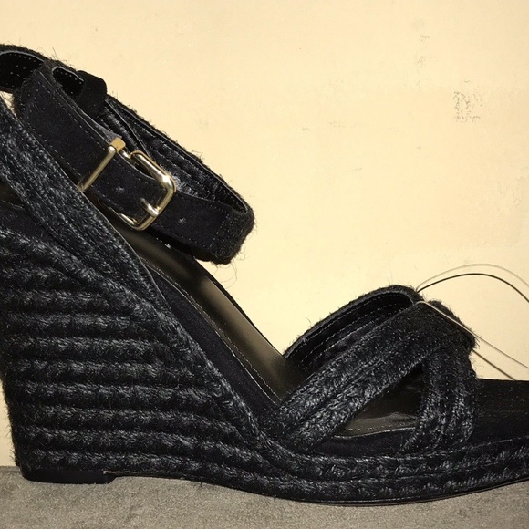 Express | Shoes | Express Braided Espadrille Wedge Sandals Black | Poshmark